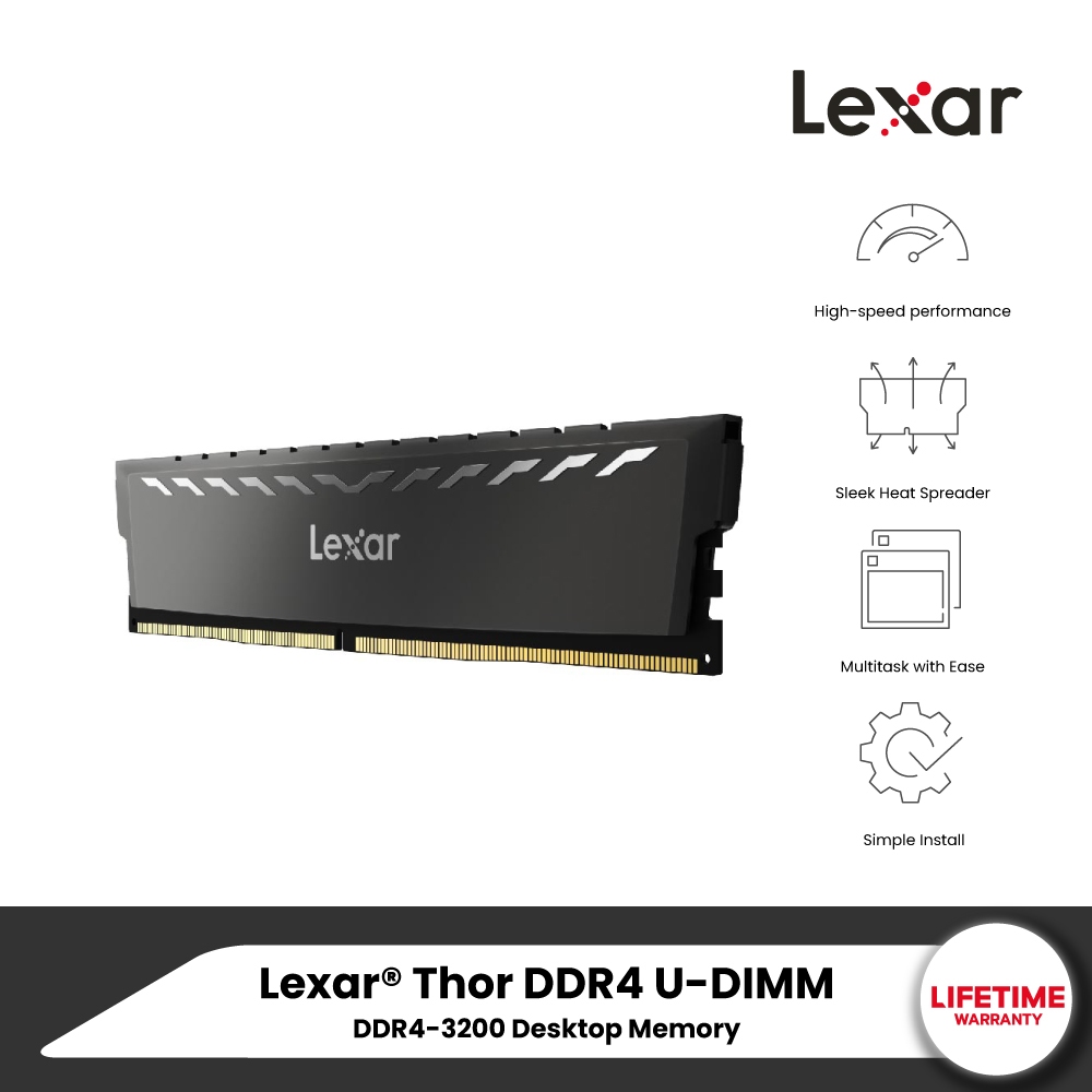 Lexar THOR 16GB (16GBx1) DDR4/3200MHz CL16 U-DIMM Heatsink RAM PC แรม ...