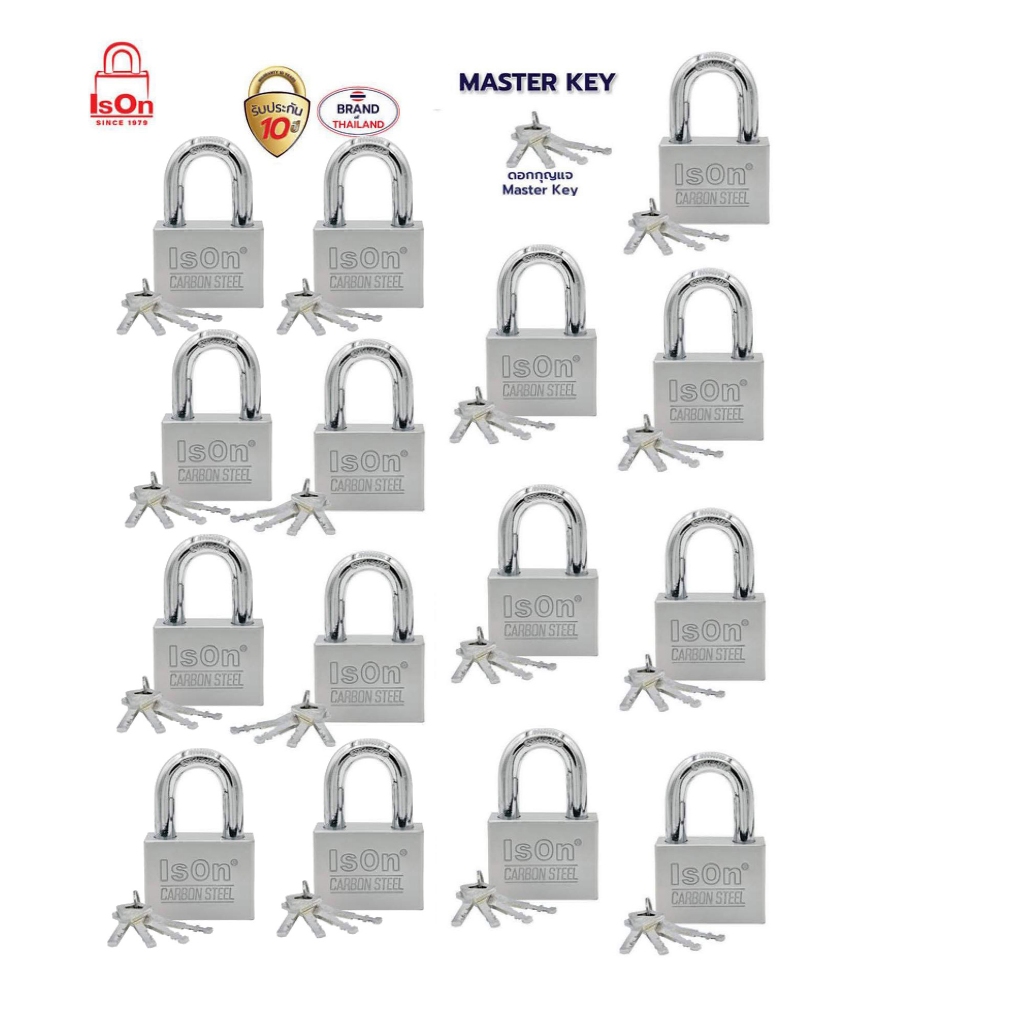 ISON by ISEO MASTER KEY ชุดกุญแจ 40มม.มาสเตอร์คีย์ 15ชุด มีเลขบอกทั้ง ...