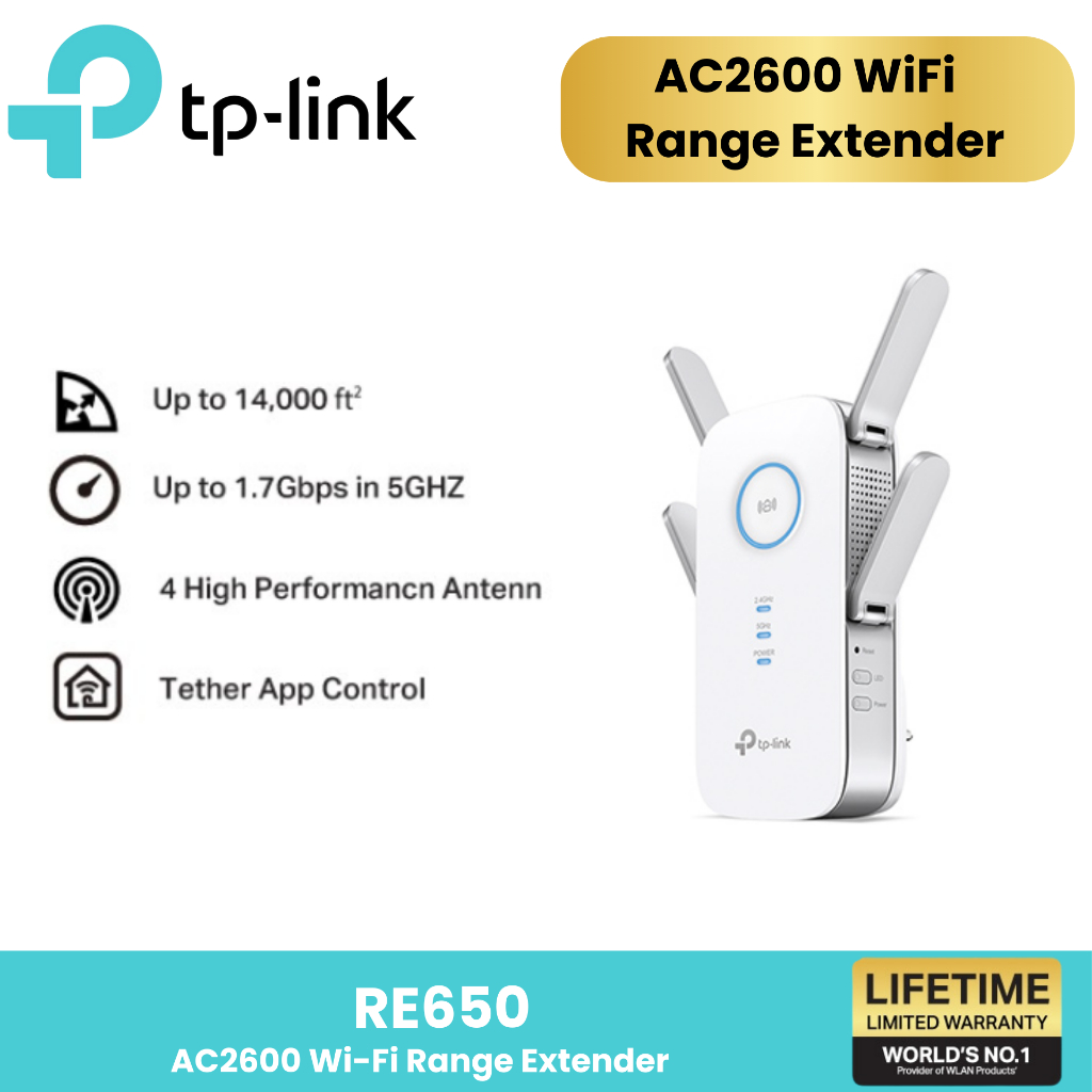 TP-Link RE650 AC2600 Repeater ตัวขยายสัญญาณ WiFi (Wi-Fi Range Extender ...