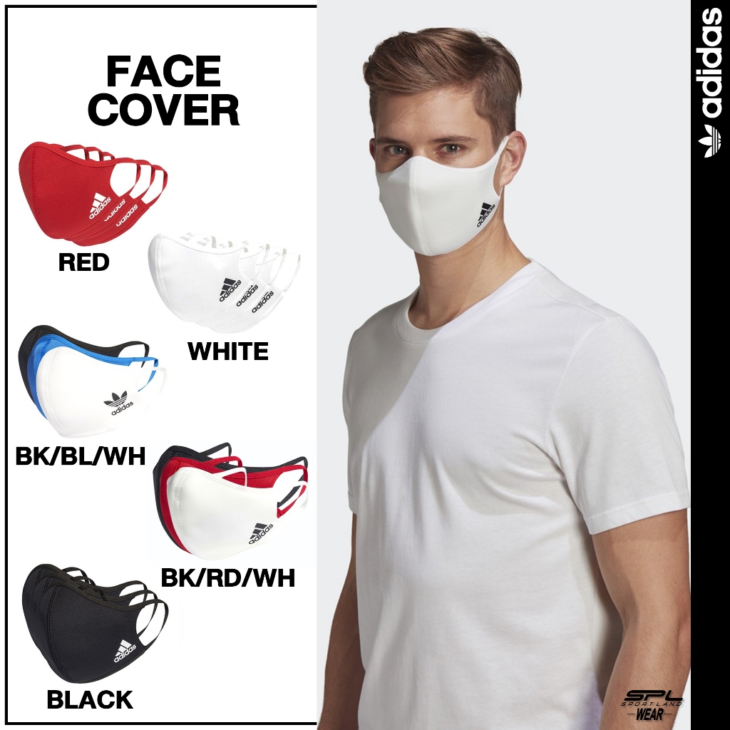 Adidas หน้ากากผ้า ผ้าปิดปาก 1 Pack มีสินค้า 3 ชิ้น Face Cover 3P Mask ...