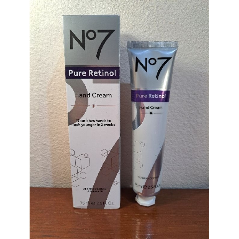 (มีโค้ดส่งฟรี) No7 Pure Retinol Hand Cream 75 ml. นัมเบอร์เซเว่น เพียว ...
