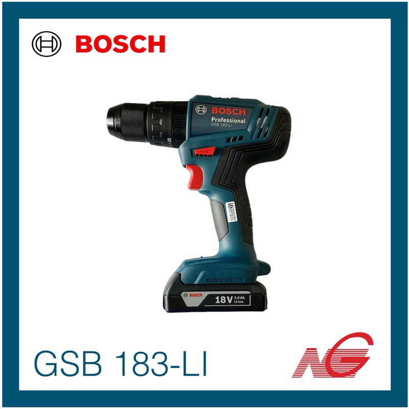 BOSCH บ๊อช สว่านเจาะกระแทก/สว่านไขควงไร้สาย GSB 183-LI 06019K91K1 แบต 1 ...