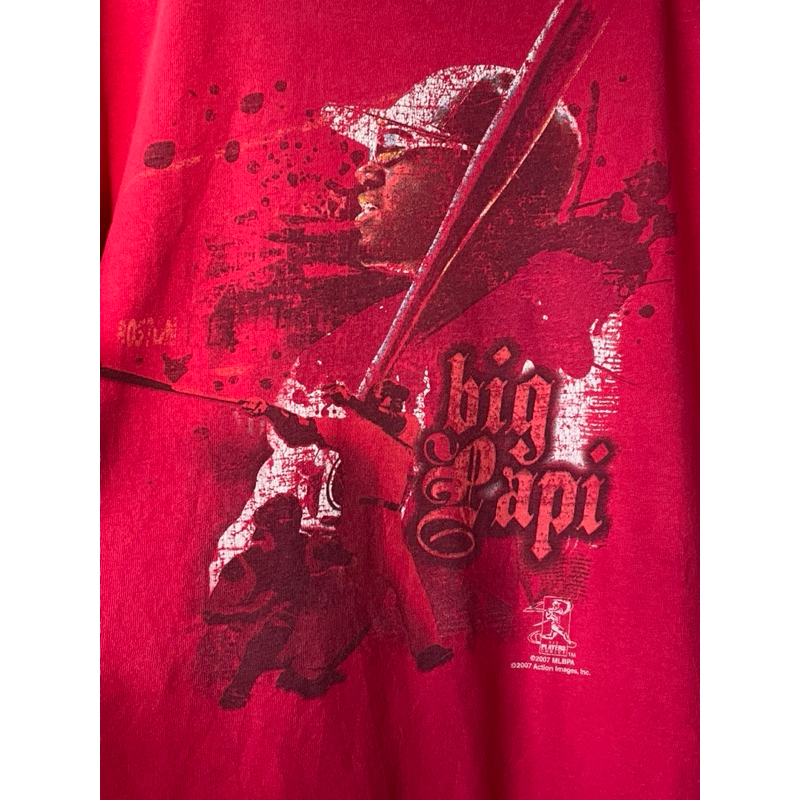 เสื้อยืด นักเบสบอล Big Papi สีแดง ตอกปี 2007 สภาพเซอร์ ขนาด 23/27 นิ้ว ...