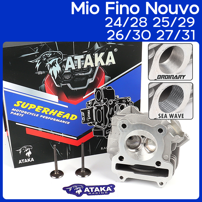 ATAKA ฝาสูบเดิม SUPER HEAD MIO FINO NOUVO มีวาล์วไอดี+ไอเสีย+แถม สินค้า ...