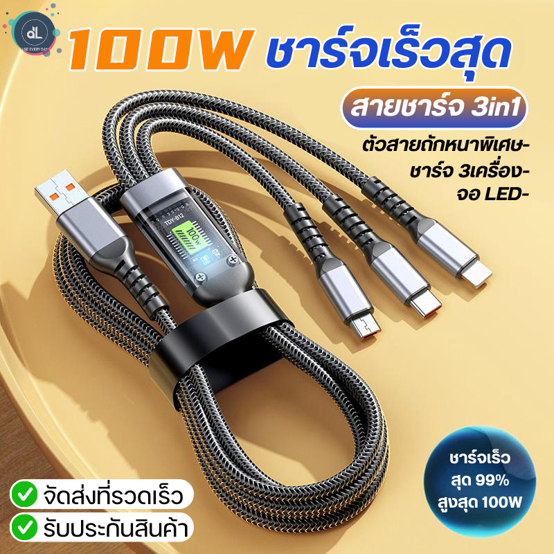 สายชาร์จเร็ว 3in1 รองรับหลายระบบ โอนถ่ายข้อมูลได้ Type Chiasmic USB ...
