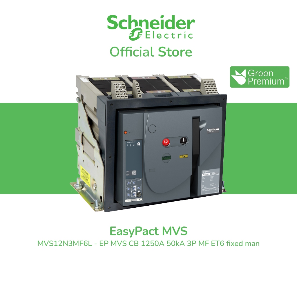 Schneider Electric EP MVS CB 1250A 50kA 3P MF ET6 fixed manual เซอร์กิตเบรกเกอร์ | Shopee Thailand