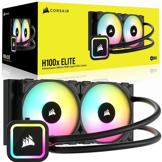 CORSAIR H100X ELITE PERFORMANCE 240MM RGB LIQUID CPU COOLER : CW ...