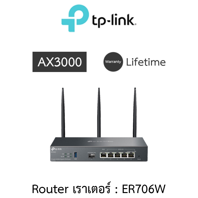 TP-LINK เราเตอร์ Omada AX3000 Gigabit VPN Router รุ่น ER706W | Shopee ...