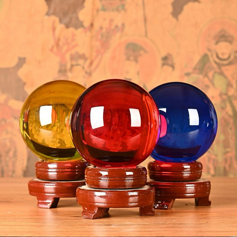 ลูกแก้วพร้อมฐานไม้ขนาด15-20cmแช่น้ำตากแดดไม่ได้ไม่ใช่ลูกแก้วผิวธรรมชาติ ...