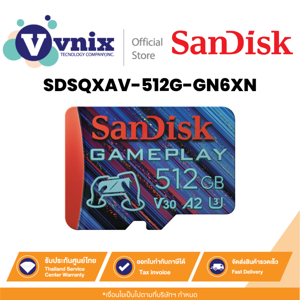 Sandisk SDSQXAV-512G-GN6XN SanDisk GamePlay microSD card for Mobile Gaming, microSDXC, SQXAV By ...