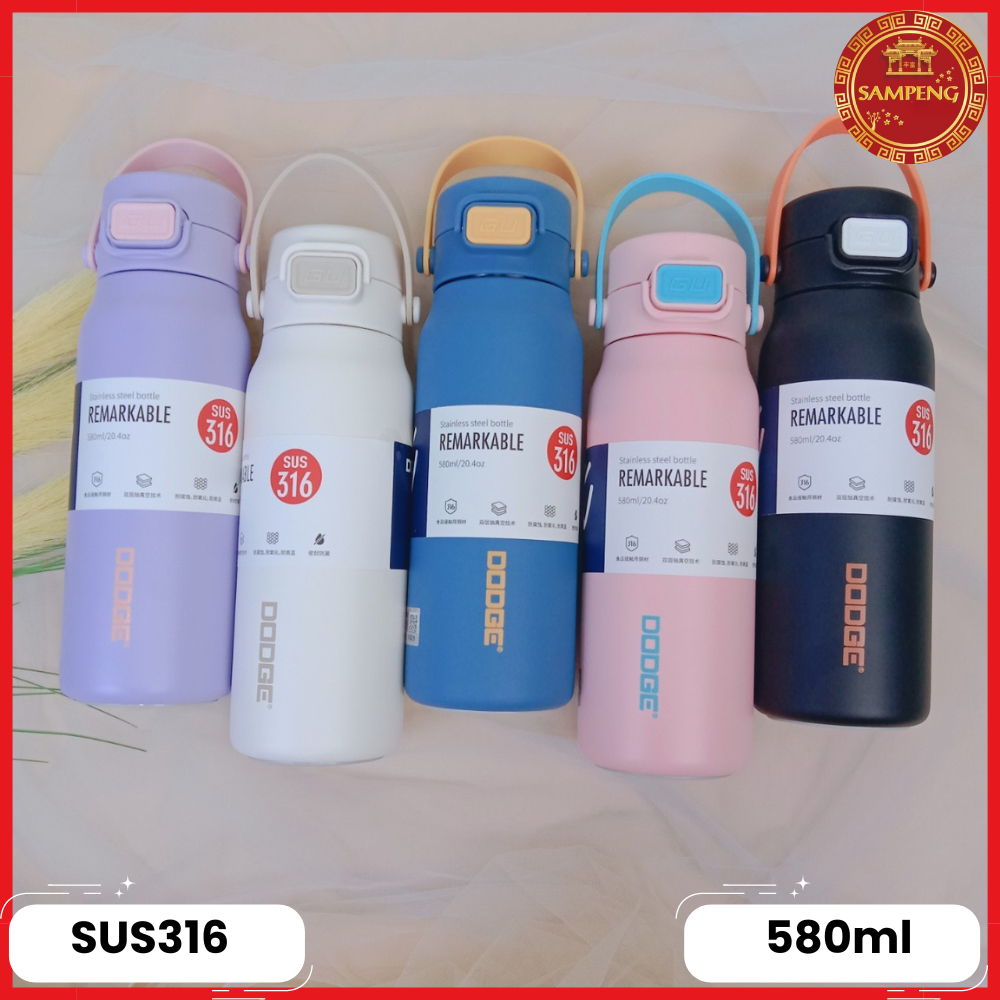 DODGE กระบอกน้ำร้อน-เย็น สแตนเลส sus316 แก้วเก็บเย็น12ชม แก้วน้ำสแตนเลส DB-23659 ขนาด 580 ml ...