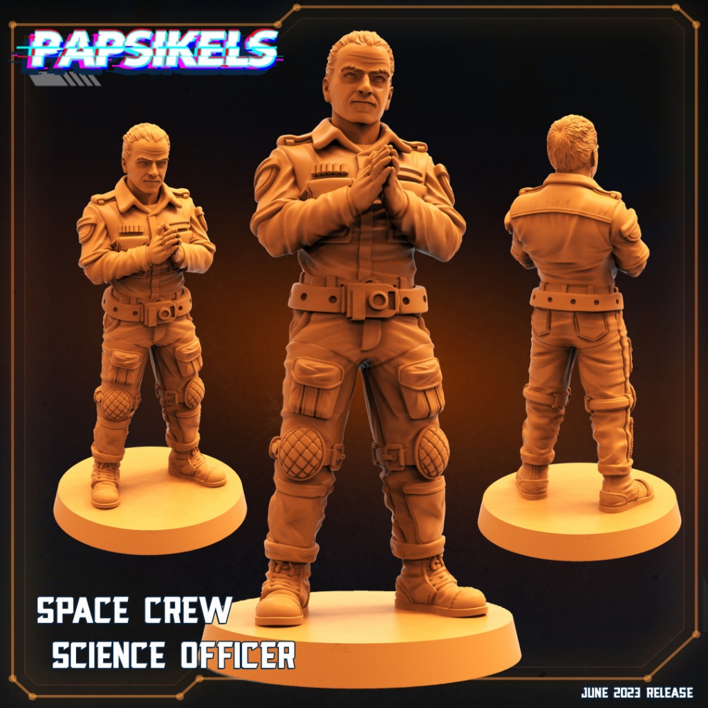 Space Crew Science Officer - Vs Humans - Humanoid Human / 32mm scale 3D ...