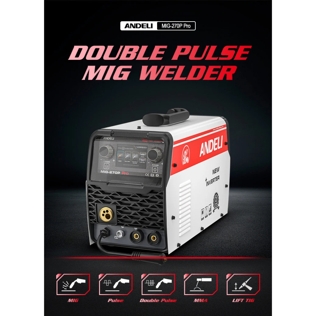 ANDELI MIG-270P PRO ตู้เชื่อม Double Pulse MIG/MMA/TIG จอLCD ใช้ได้ทั้ง ...