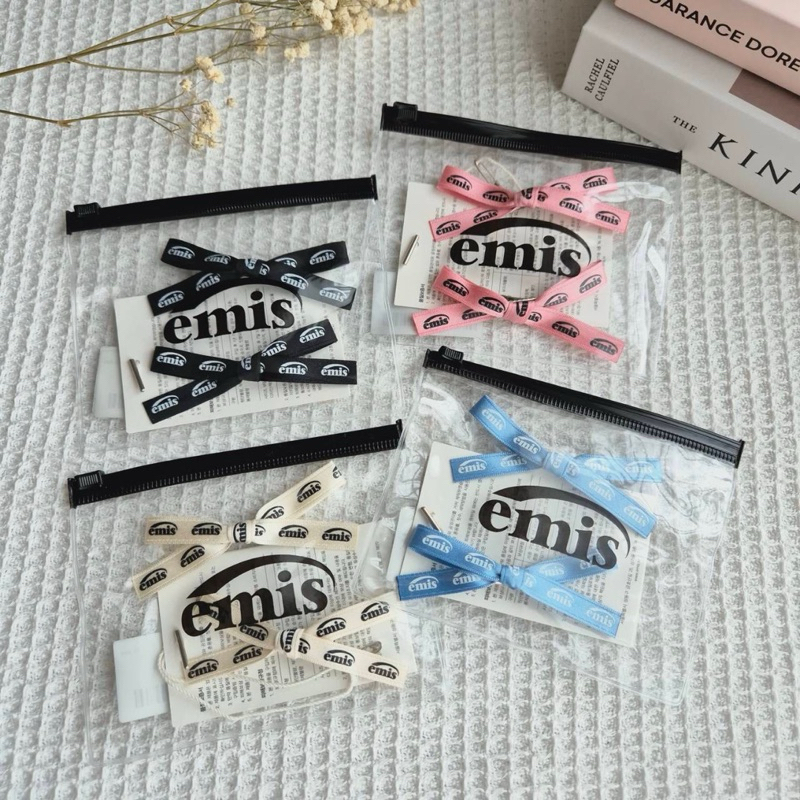 พร้อมส่ง emis NEW LOGO RIBBON HAIR CLIP กิ๊บติดผม รูปโบว์ Size : 7cm ...