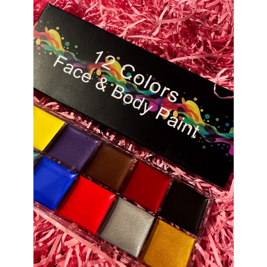 12 Colors Face & Body Paint Painting palette Make Up Party สีเพ้นท์ตัว ...
