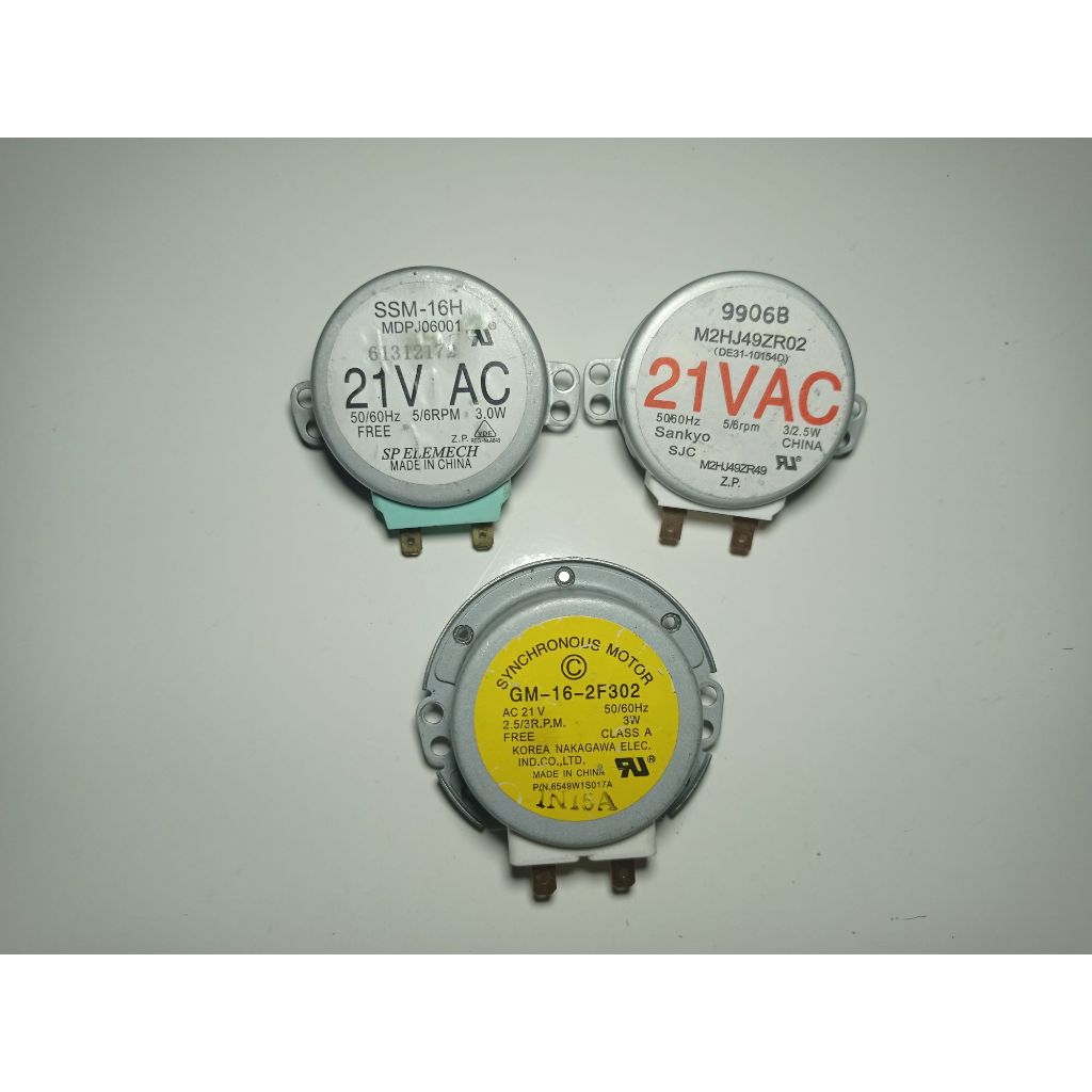 มอเตอร์หมุนจานไมโครเวฟของแท้ถอดจากเครื่อง แกนทรงครึ่งวงกลม ใช้กับแรงดัน ...