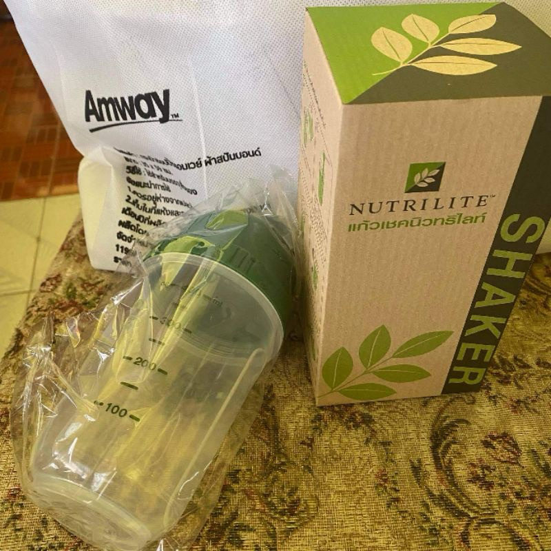 Amway shaker nutrilite ขวดเชค แอมเวย์ ฝาเขียว 400 มล อย่างดี มีกล่อง ...