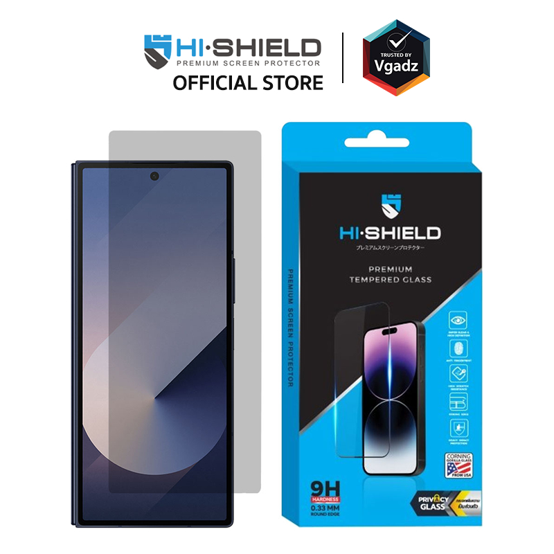 Hishield ฟิล์มกระจกสสำหรับ Galaxy Z Fold 6 รุ่น Tempered Glass 2.5D Privacy (ฟิล์ม 1 แผ่นสำหรับ ...