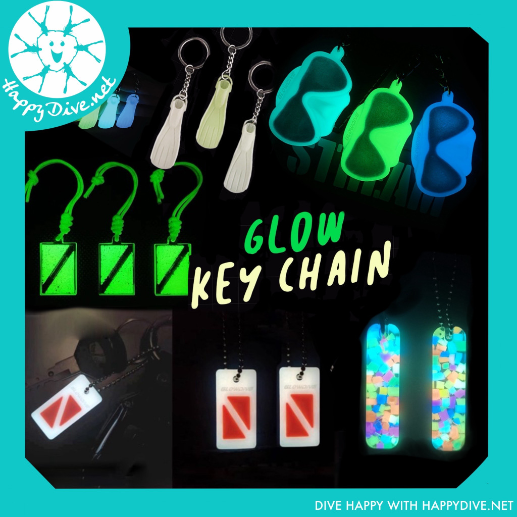 GLOW DIVING LUMINOUS TAG, KEY RING, KEY CHAIN - พวงกุญแจลายดำน้ำ ลายธง ...