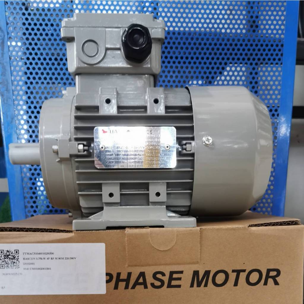 HASCON Motor 1.1kw. 1.5HP 4P B3 B5 380v. 3Ph มอเตอร์ 1.5แรง 4โพล ขาตั้ง ...