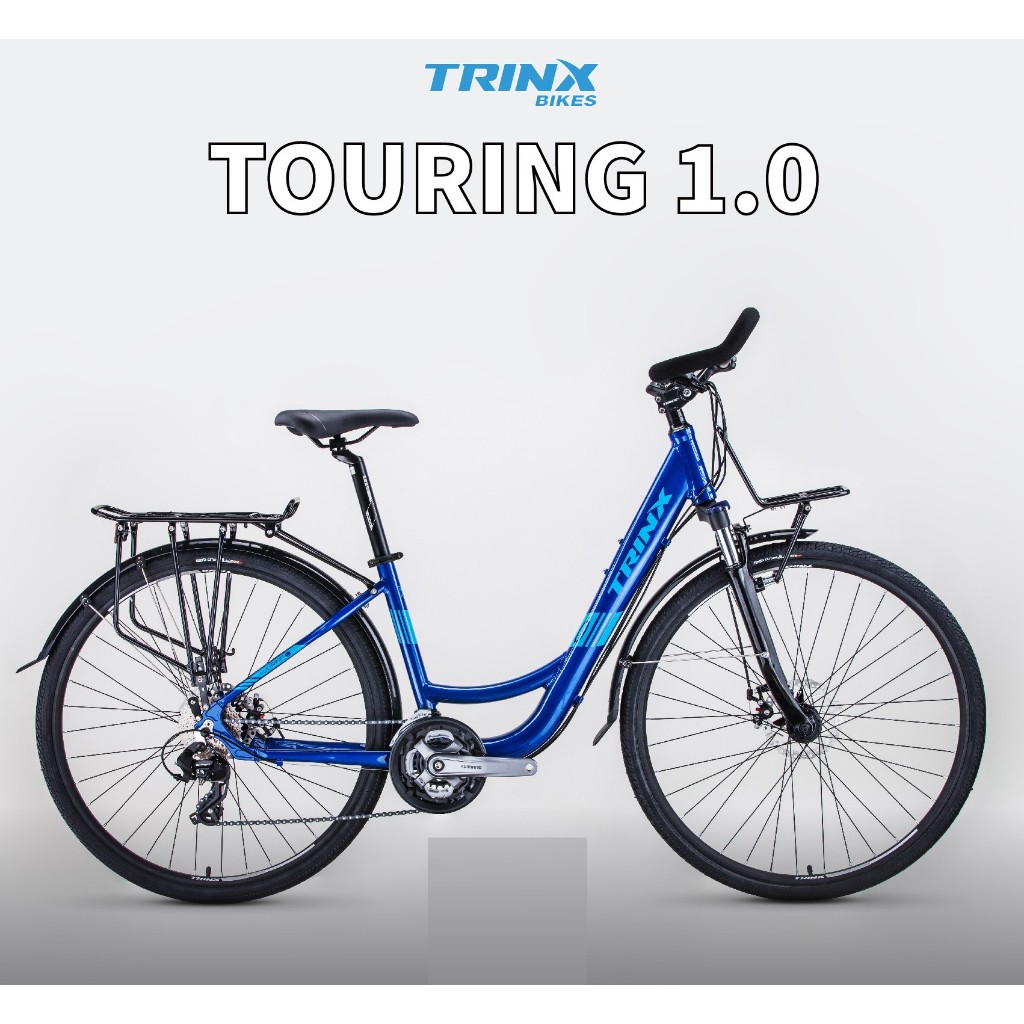 จักรยานทัวร์ริ่ง TRINX TOURING 1.0 SHIMANO 24 สปีด (3x8) ชิมาโน่ ดิสเบรค เฟรมอัลลอยด์ | Shopee ...