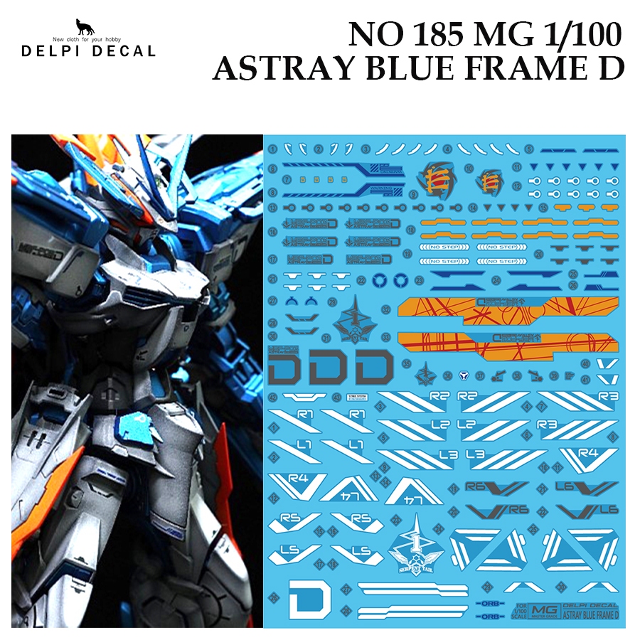 [DELPI DECAL]185 MG 1/100 ASTRAY BLUE FRAME D GUNDAM WATER SLIDE DECAL ...