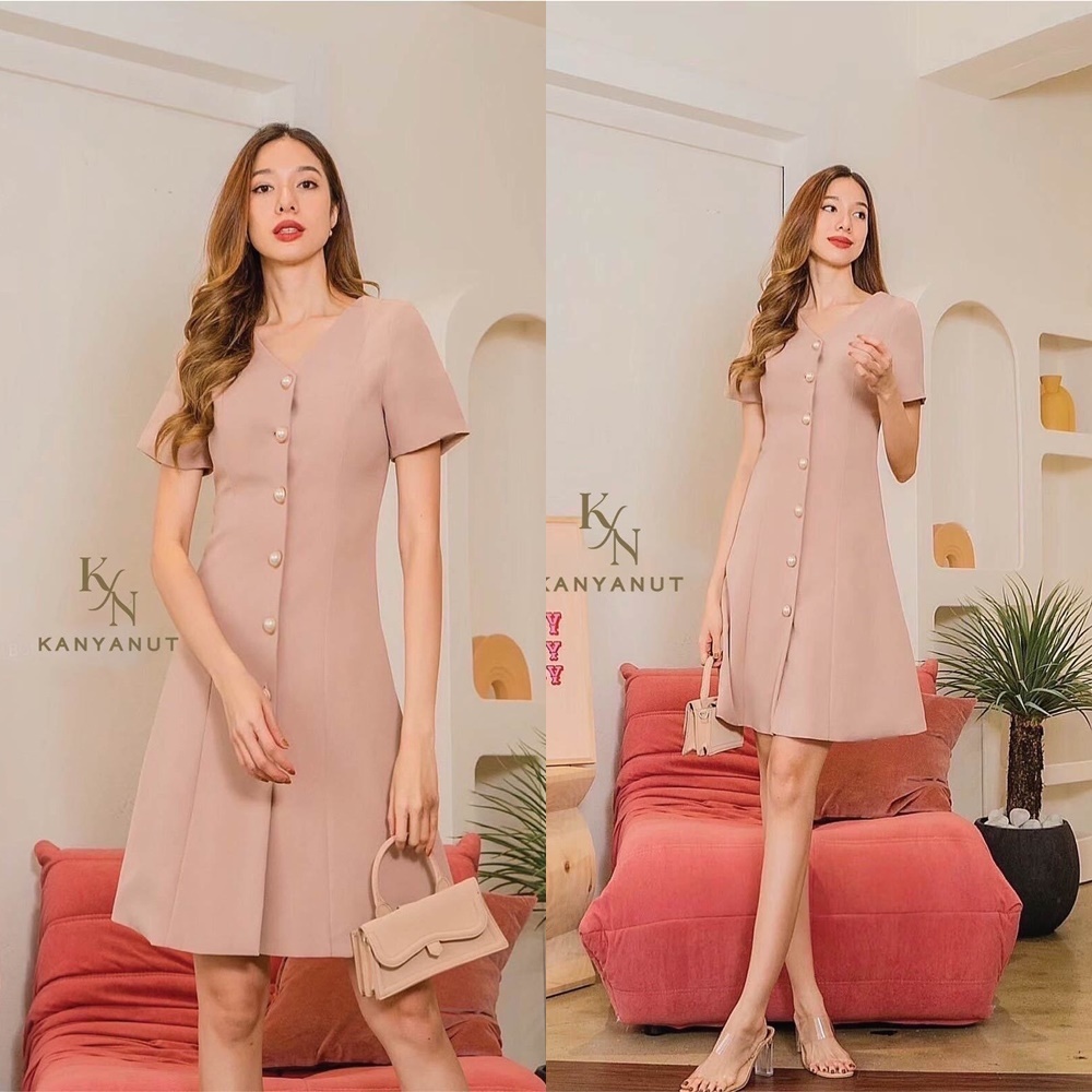 KANYANUT BRAND KN 2804 : Size S M L XL เดรสทำงาน เดรสออกงาน (เชคสินค้าก่อนกดสั่งซื้อจ้า ...