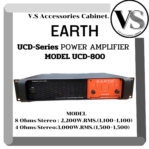 พาเวอร์แอมป์ EARTH UCD-800 POWERAMP หม้อแปลง มีครอสแยกซับเบส ปรับ ...