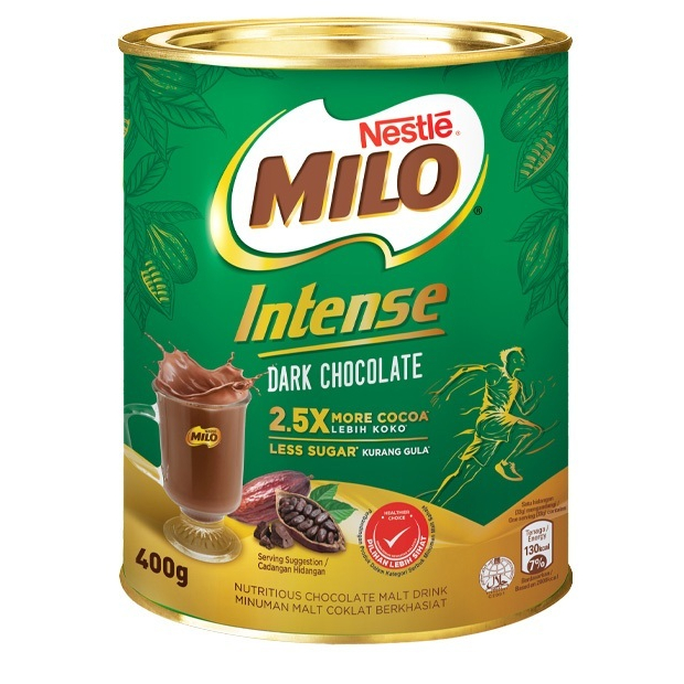 Nestle Milo Intense Dark Chocolate less sugar ไมโลสูตรเข้มข้น 400 กรัม ...