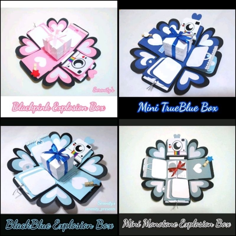 🎁🎉 กล่องของขวัญ กล่องระเบิดโทนสีดำ ไซส์มินิ 💗 Mini Explosion Box ...