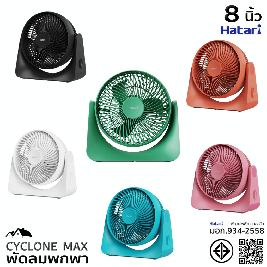 HATARI พัดลม Cyclone Max ขนาด 8 นิ้ว รุ่น PS8M1 ปรับแรงลมได้ 3 ระดับ ...