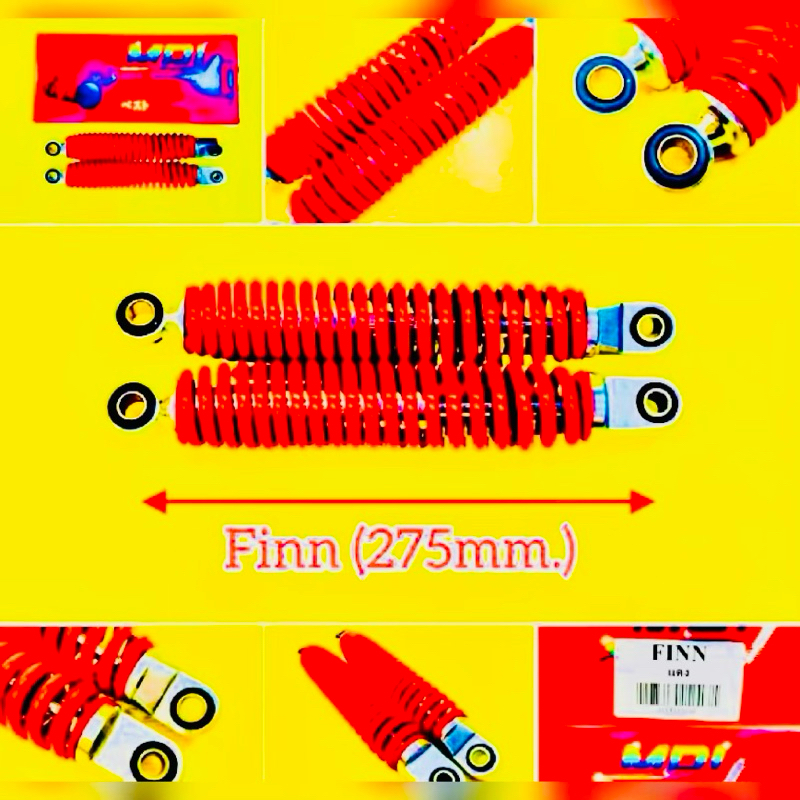 โช๊คหลัง Finn ยาว275mm. สปริงแดง : MDI | Shopee Thailand