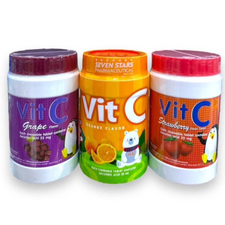 Kress Vit-C วิตามินซี ขนาด 25 mg ชนิดอม (จำนวน 1000 เม็ด) 3 รสชาติ ส้ม ...