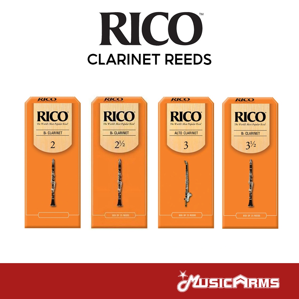 Rico Clarinet Reeds ลิ้นคาริเน็ต เบอร์ 2 I 2½ I 3 I 3½ (ราคาต่อชิ้น ...