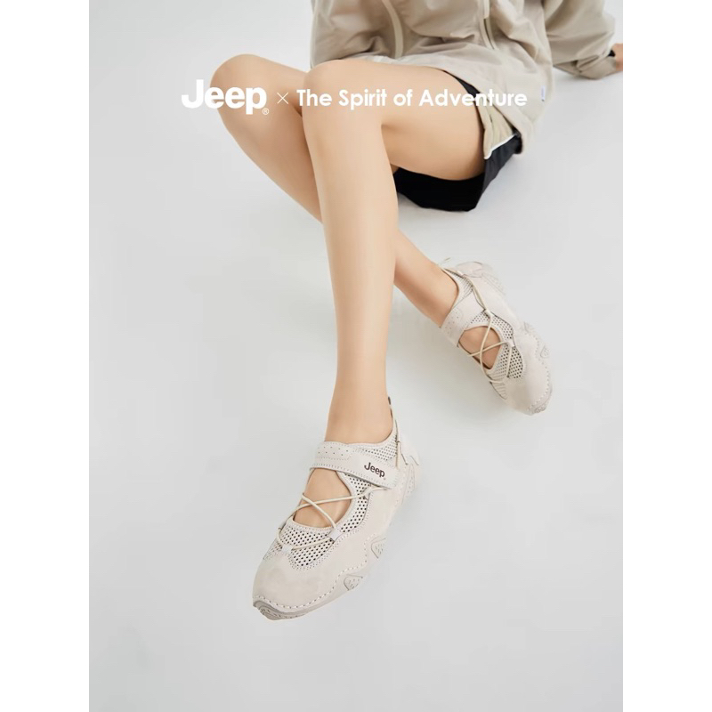 Jeep พร้อมส่ง(size38)(โค้ดลด30% สูงสุด 1,000฿เหลือ 2,233 ฿) preorder 7-14 วันflat-soled Mary ...