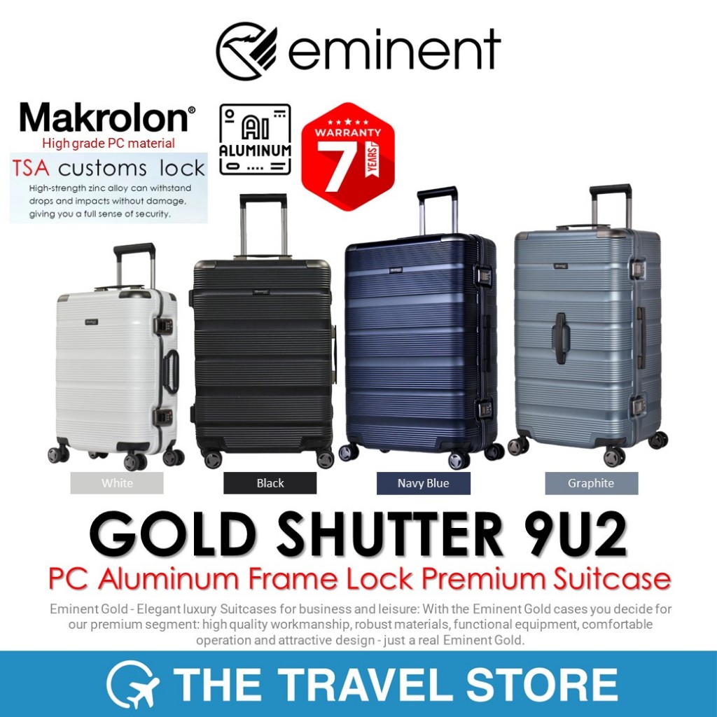 EMINENT GOLD SHUTTER 9U2 Aluminum Frame Lock Premium Suitcase กระเป๋าเดินทาง กระเป๋าเดินทางล้อ ...