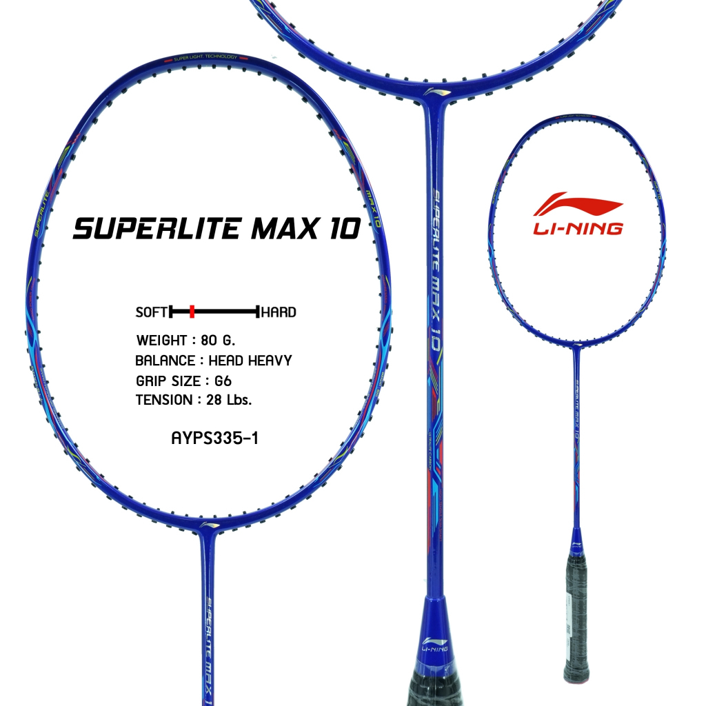 LI-NING G-Force Superlite Max 10 ไม้แบดมินตัน แถมซอง+กริปพันด้าม+เอ็น ...