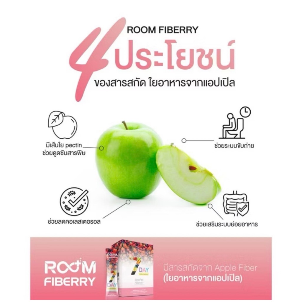 ไฟเบอร์ **Room Fiberry*** 7 Days ดีท็อกซ์ ดื่มง่าย พุงยุบ หุ่นสวย ของแท้ 100% ดื่มง่าย 1 กล่อง ...
