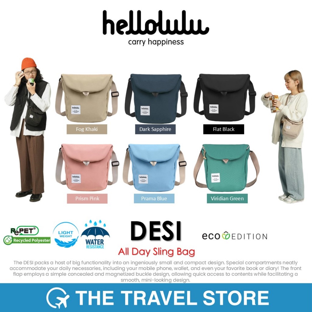 Hellolulu DESI (ECO Edition) All Day Sling Bag กระเป๋าสะพาย รูปทรงน่ารัก ผู้หญิง สตรี | Shopee ...