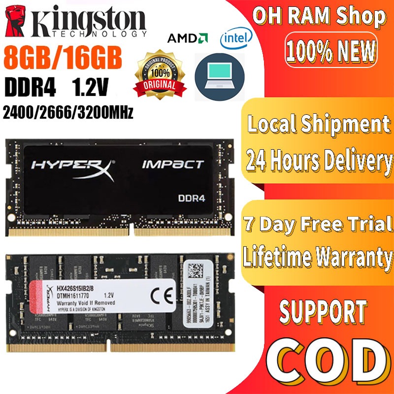 Kingston HyperX Notebook DDR4 RAM 4GB 8GB 16GB แรม 2400MHz 2666MHz ...
