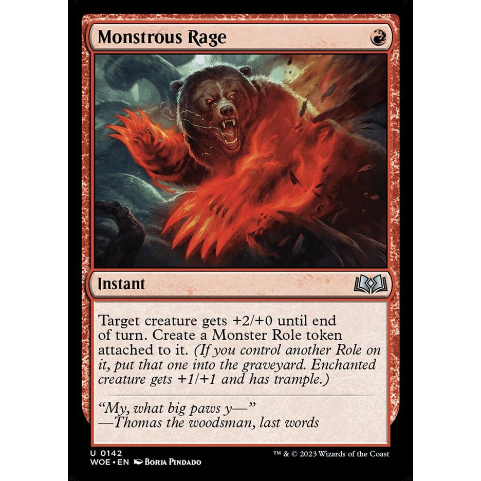 Monstrous Rage การ์ด Magic The Gathering ของแท้ จากชุด Wilds of ...