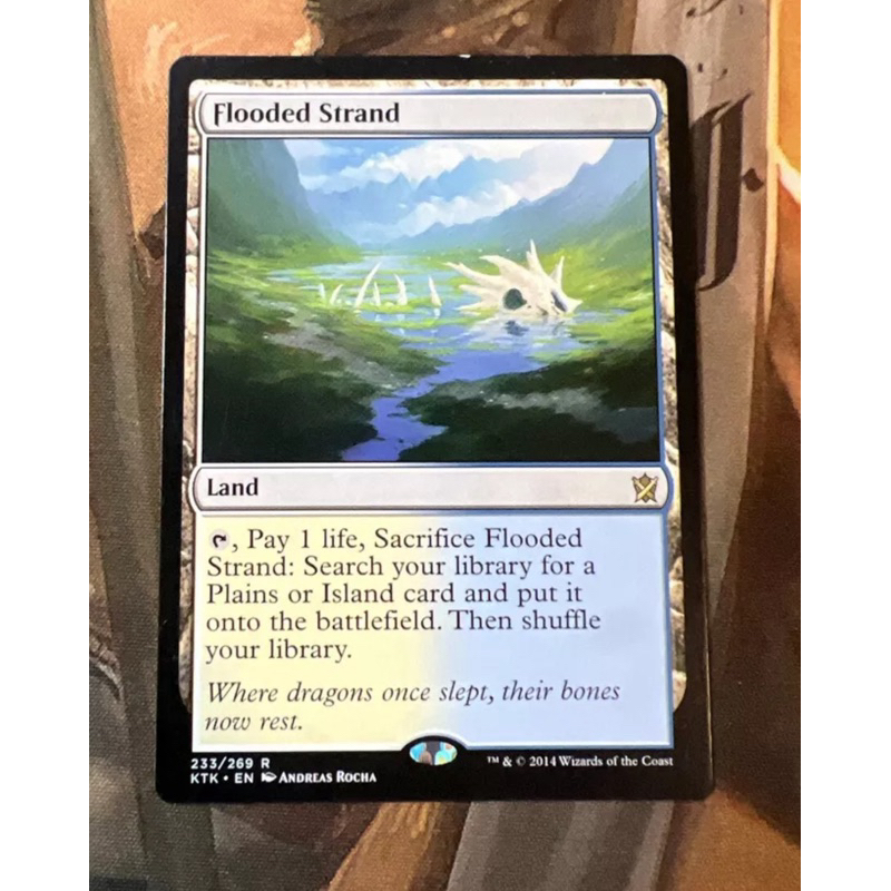การ์ด MTG Flooded Strand Land Magic the Gathering EDH รุ่น KTK สภาพ Ex ...