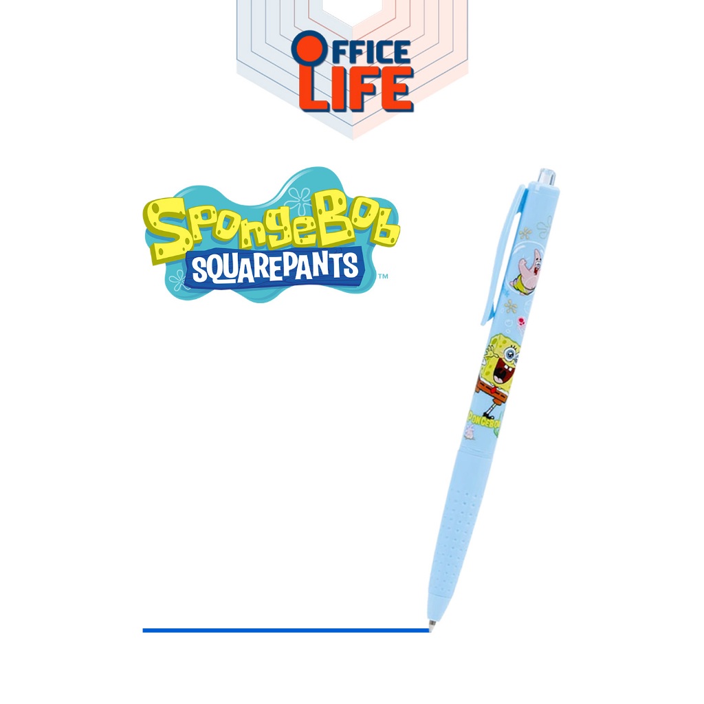 Deli ปากกาลูกลื่น ลายการ์ตูนสปองบ๊อบ spongebob รุ่น DL-Q63-BL หมึกน้ำ ...