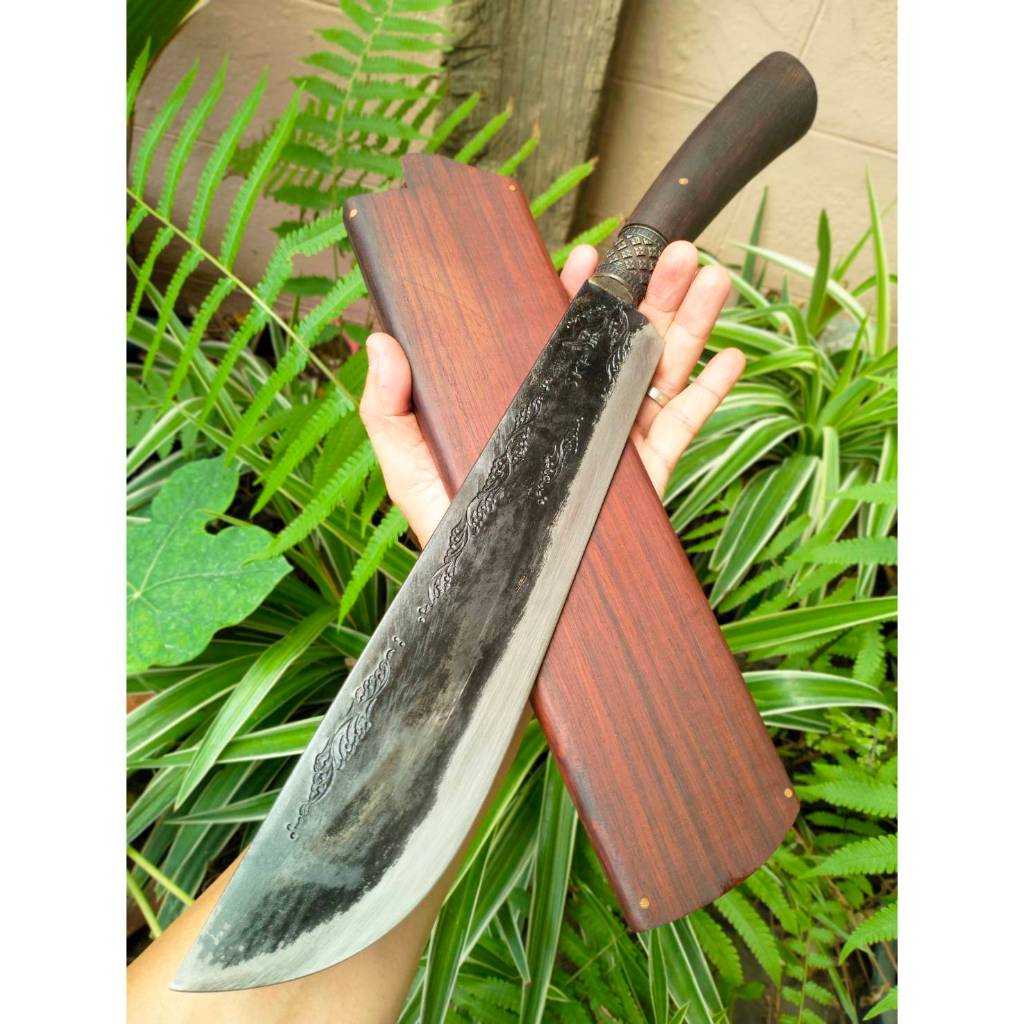 มีดมาเชเต้ Machete มีดเหน็บ E-Nep มีดจีหนองสอ มีดเดินป่า มีดแคมป์ 11.3” ตลป.SKF ผิวไฟ ตอกลาย ...