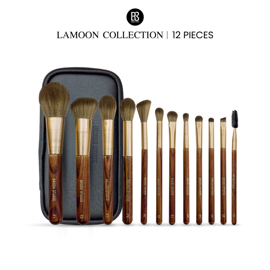 BRUSH STUDIO Lamoon Set 12 pieces : ชุดแปรงแต่งหน้า ละมุน 12 ชิ้น | Shopee Thailand