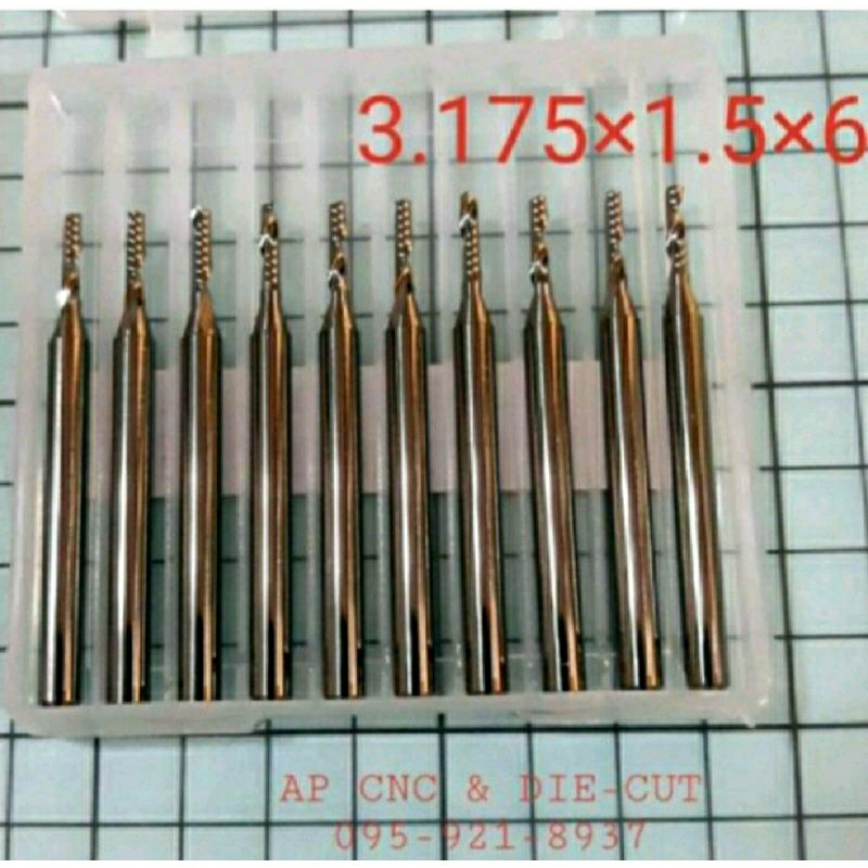 ดอกกัด CNC END MILL (1F) 3.175×1.5×6 mm ***ส่งจากไทย ส่งไวมาก ทันใช้งาน ...