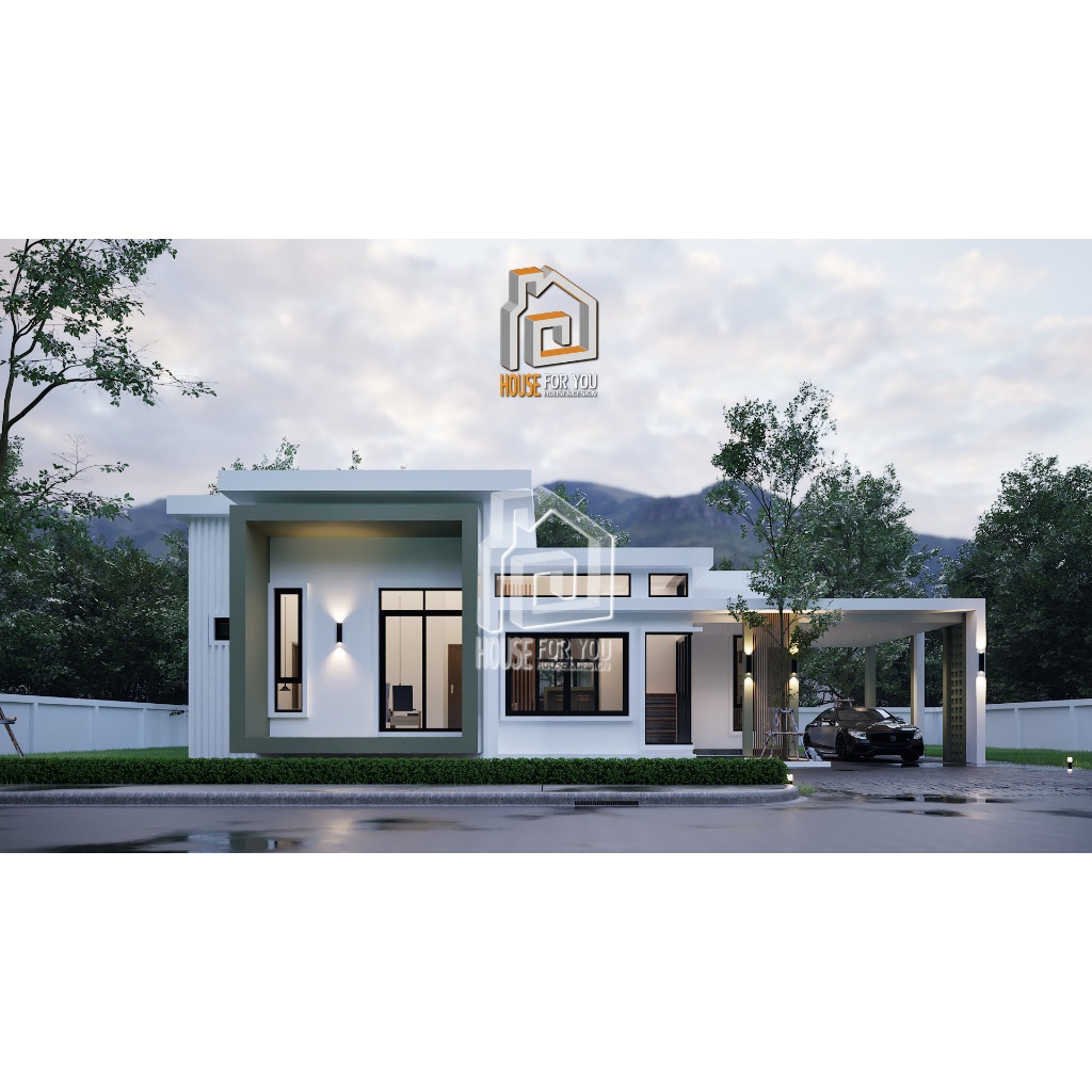 แบบบ้านพักอาศัยชั้นเดียว - HD006 | Shopee Thailand