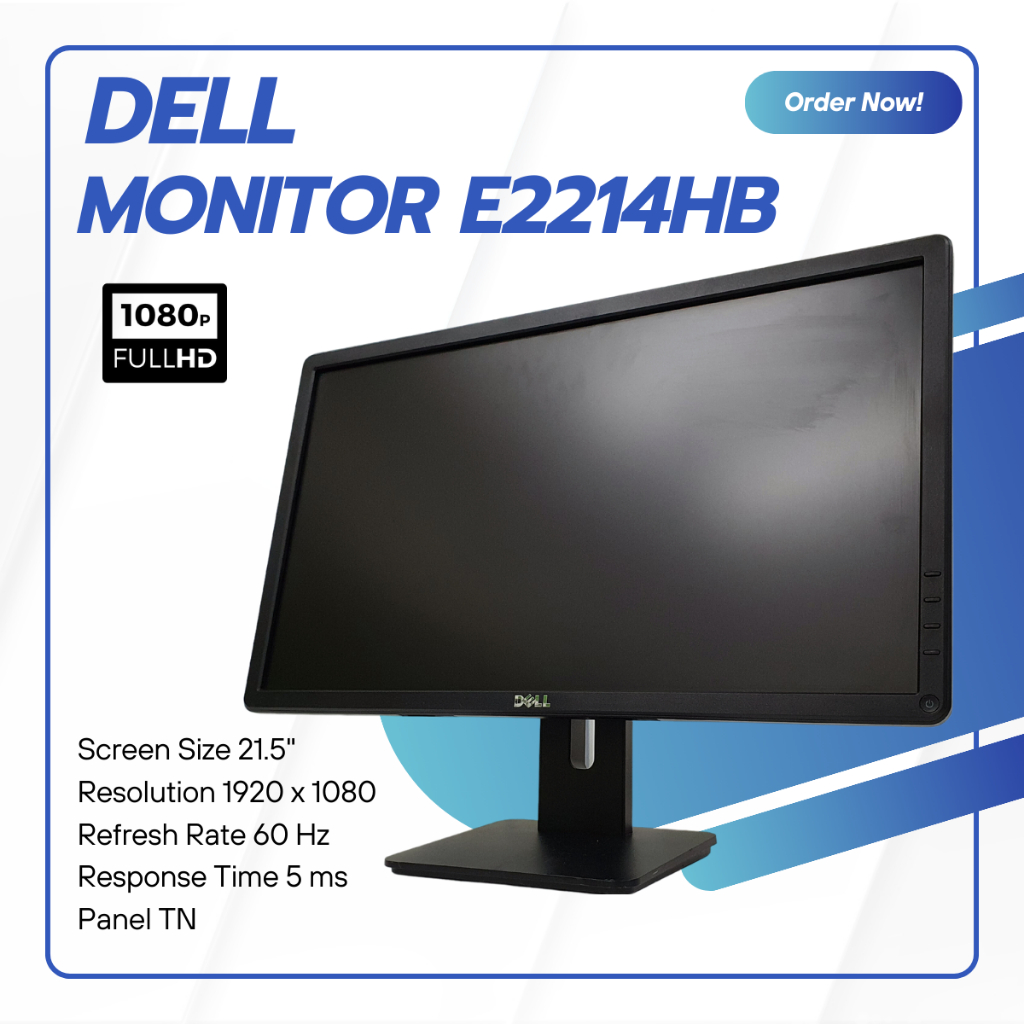 หน้าจอคอมพิวเตอร์ Dell E2214HB ขนาด 21.5 นิ้ว FHD 1920x1080 แถมฟรี ...