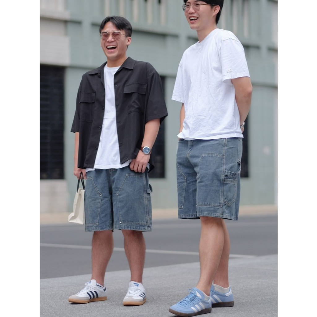 Dustin Short Jeans กางเกงยีนส์ขาสั้น แต่งหมุด สีเข้มเอว 30-38 ...