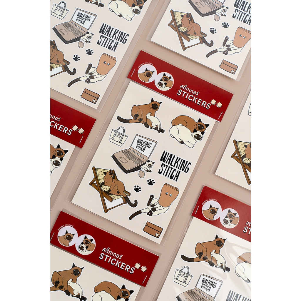 Walking Stitch : Kew-Lew Sticker : สติ๊กเกอร์ | Shopee Thailand